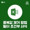 Excel 엑셀 중복값 제거 삭제 고급필터 조건부 서식 기능 활용방법 네이버 블로그